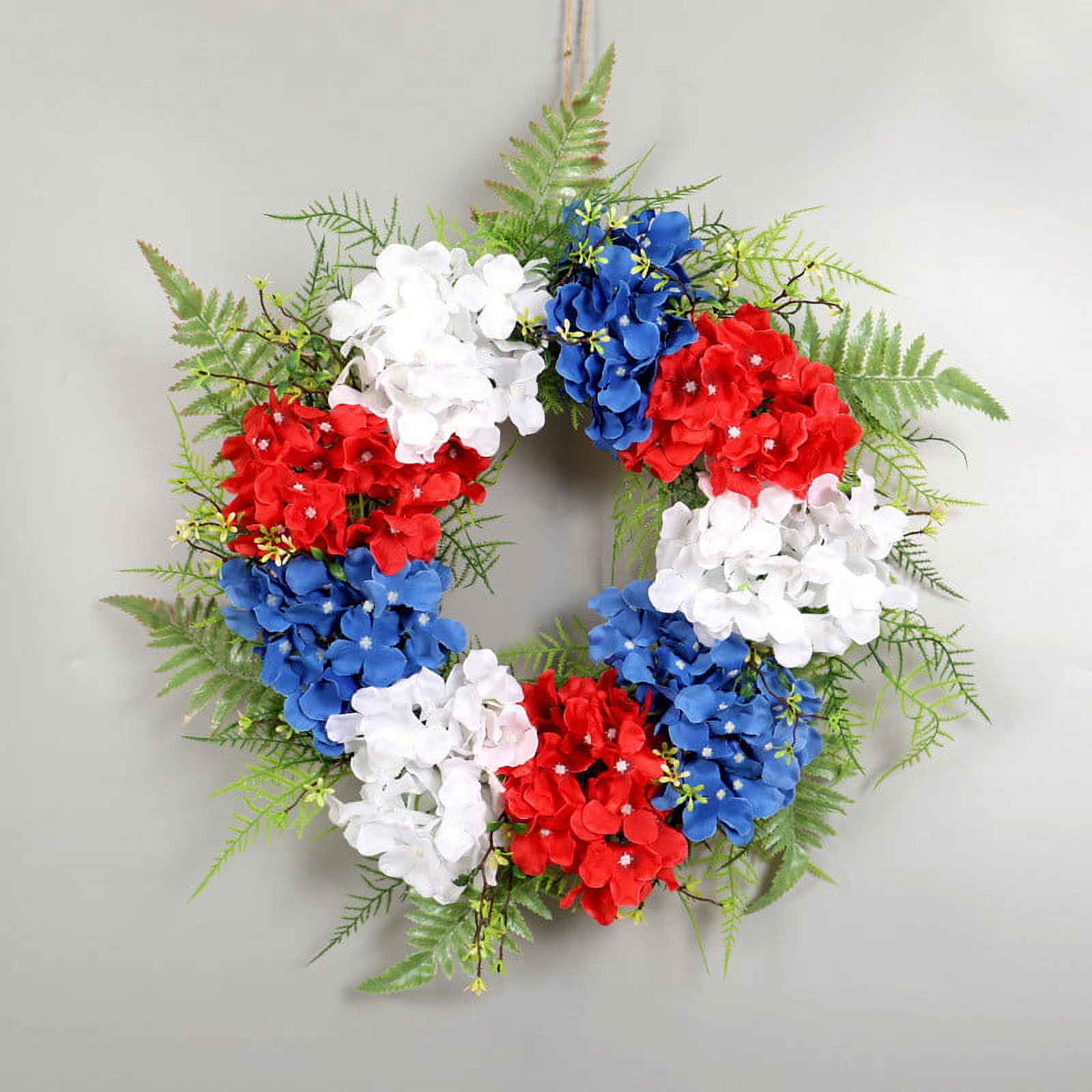Lmueinov Flower Wreath Front Door Independence Day Decoration American Flag Wreath Decoration ...