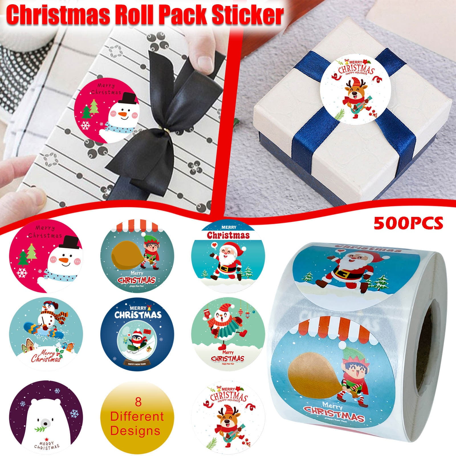 Lmueinov Holiday Sales Pack Christmas Stickers Label Holiday Gift ...