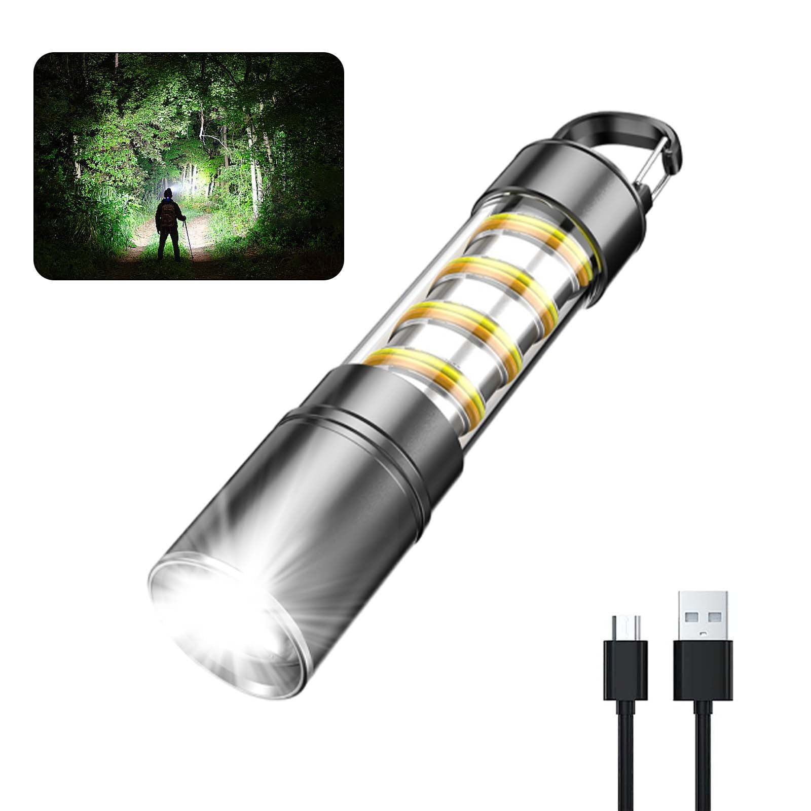 Lmueinov LED Rechargeable Flashlight - Telescopic Zoom Multi-level ...