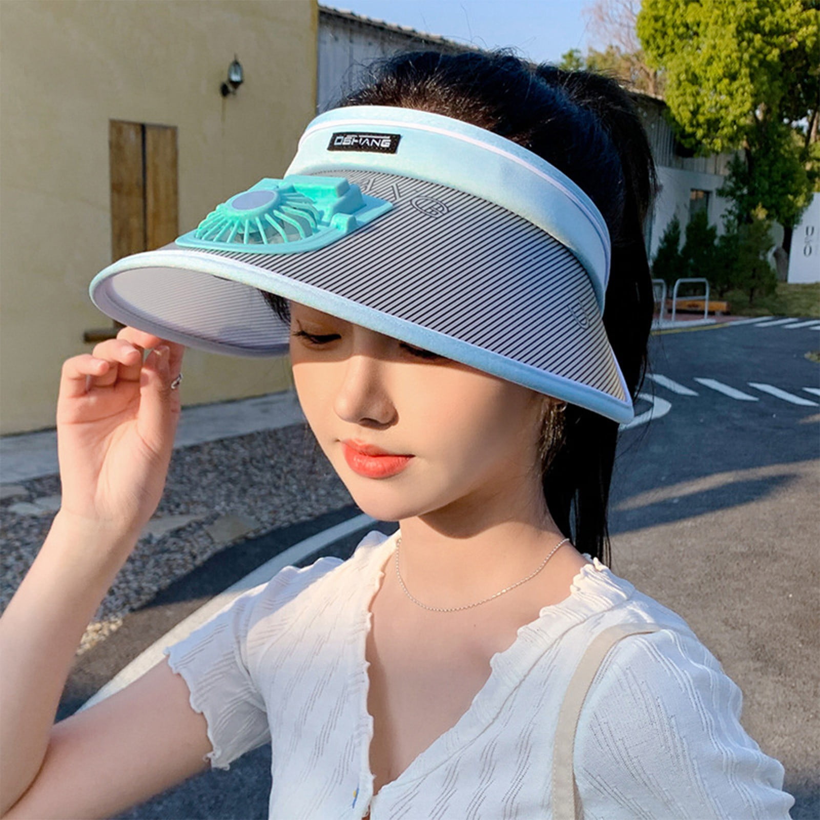 Lmueinov Summer sale Summer Sun Protection Cap Large Eaves With Fan ...