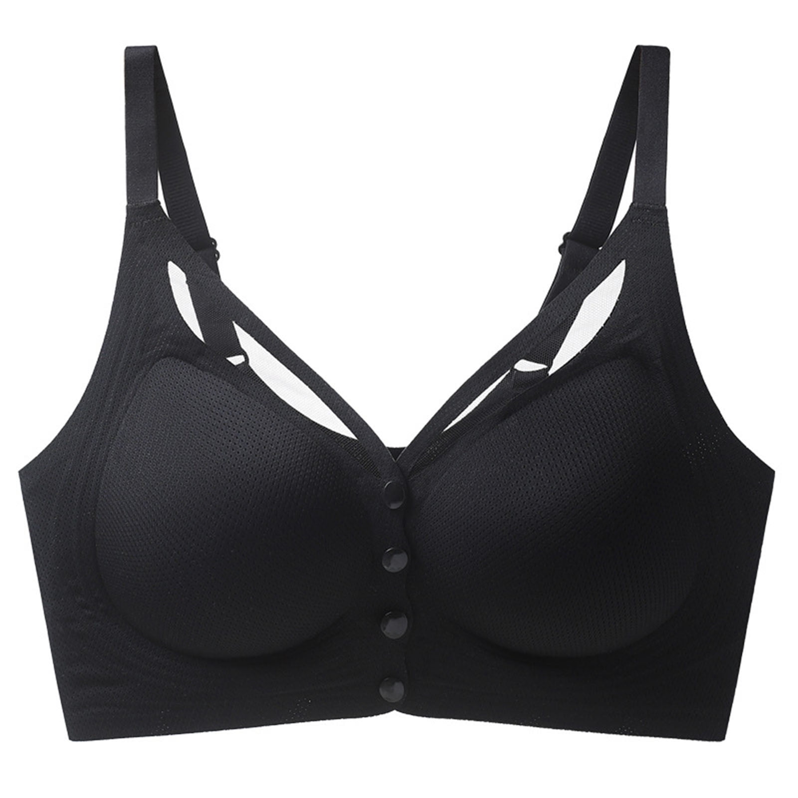 Lndajk Women's Front Closure Wireless Bras Push Up No Underwire Bra ...