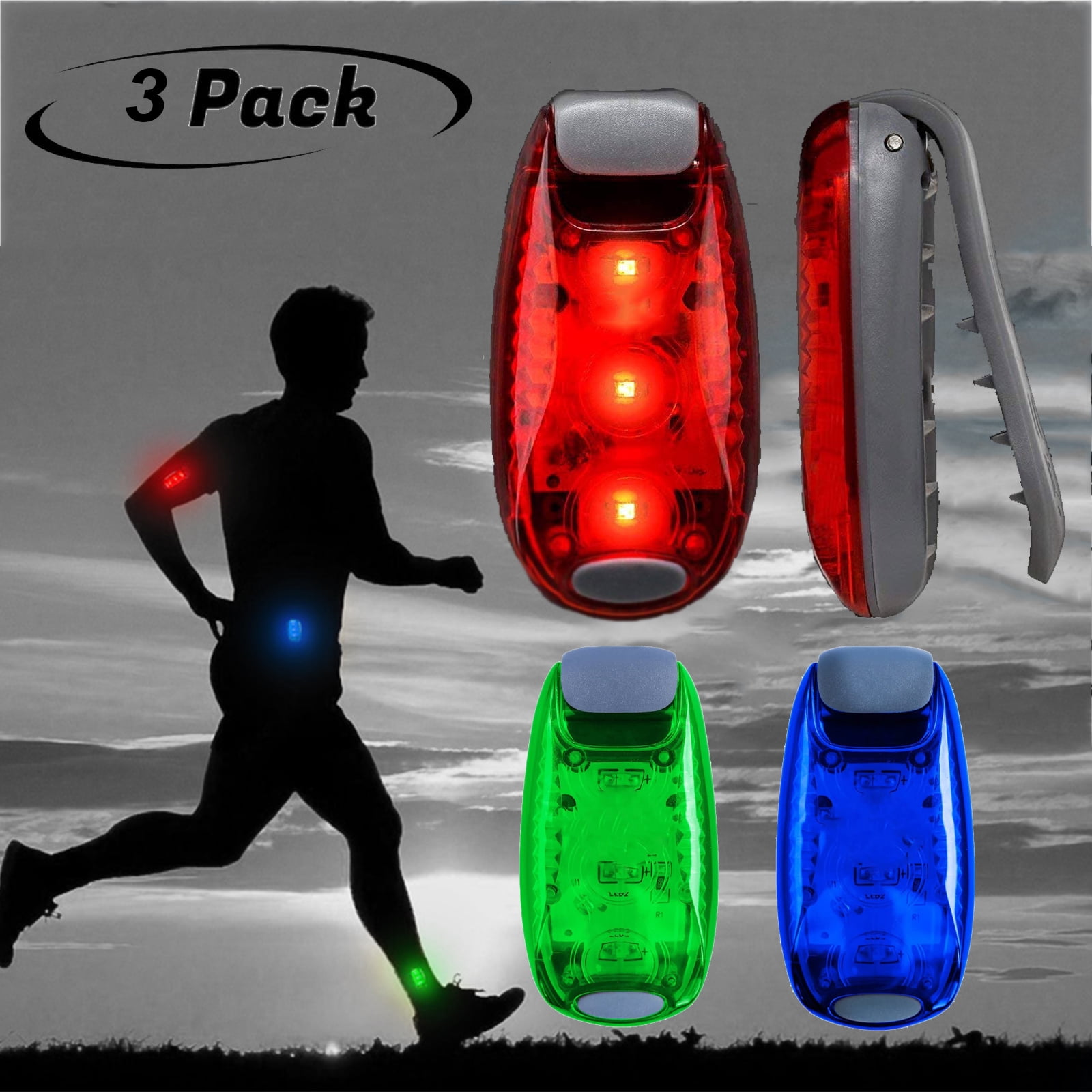 Lnkoo Multi-color Running and Hiking Reflective Shoe Clips (3 Pieces ...