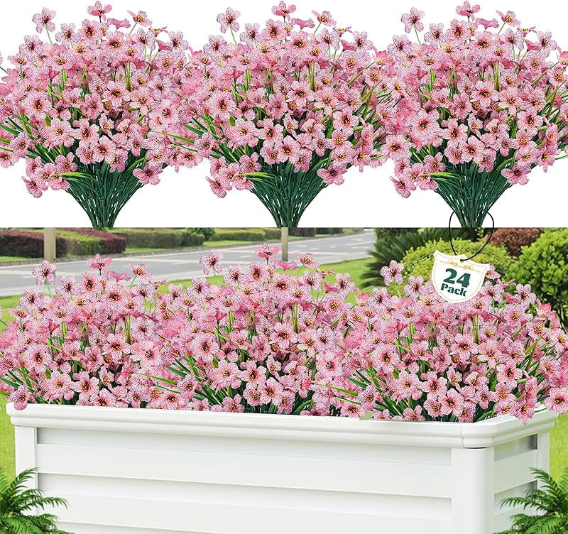 Lnoicy Artificial Greenery Plants Outdoor UV Resistant Fake Plants ...