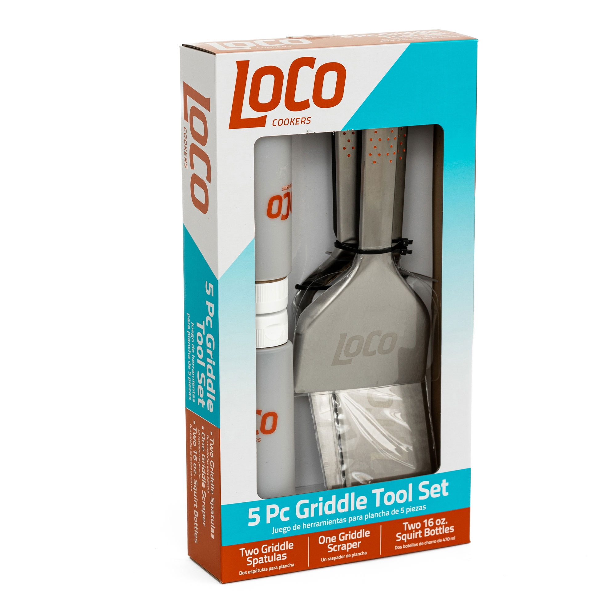 LoCo Cookers 5-Pc Griddle Cooking Kit, for BBQ Grilling, Indoor/Outdoor ...