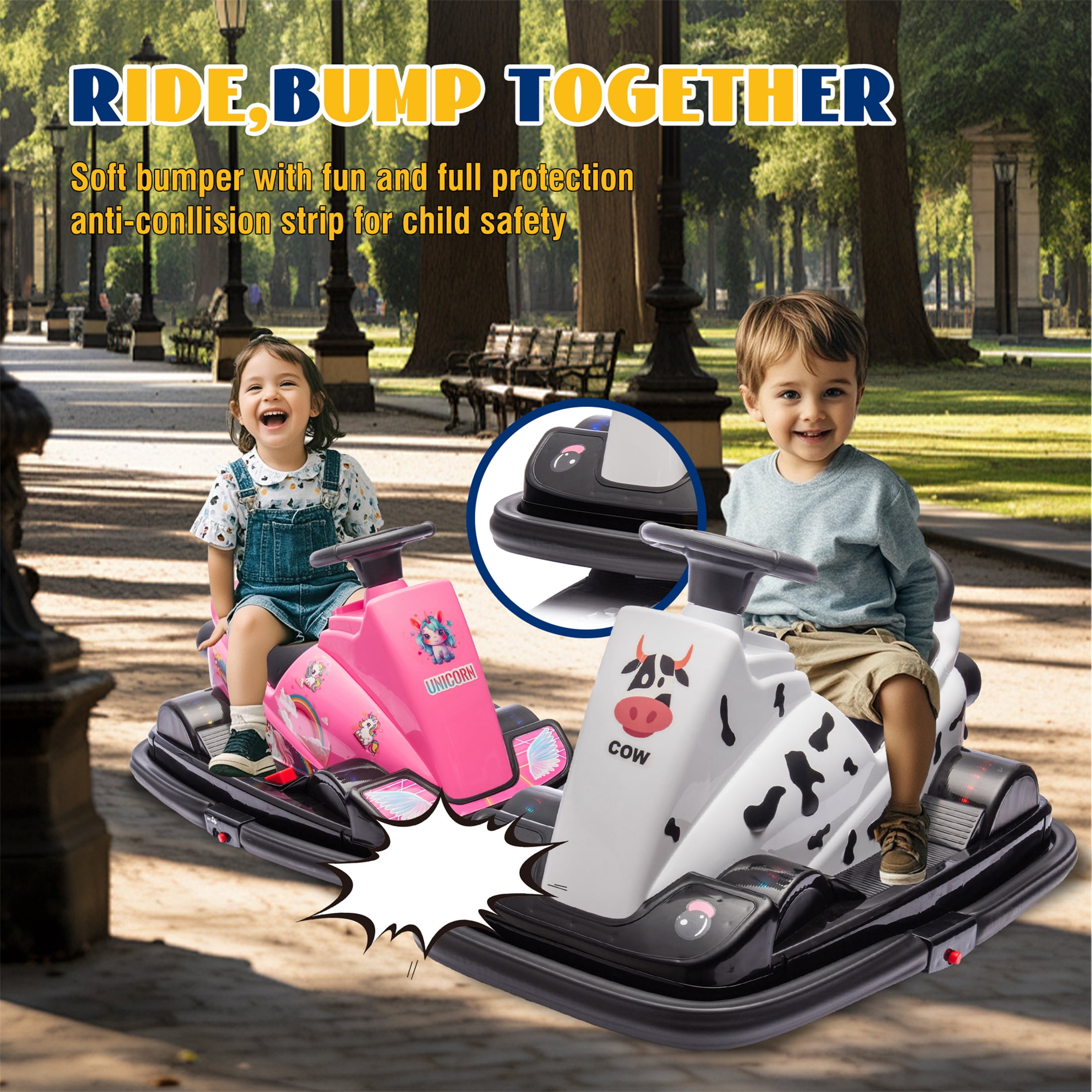 LoLado 12V Kids Ride On Motor Bumper Car with Integrating System ...