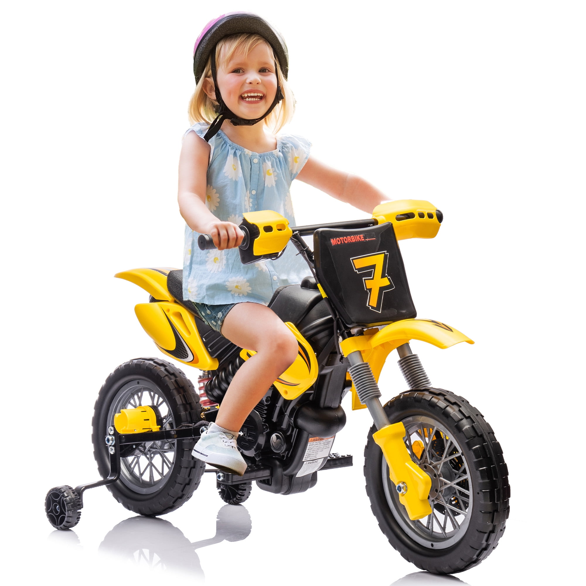 LoLado 12V Kids Ride On Electric Toy Motorcycle Dirt Bike, Rear ...