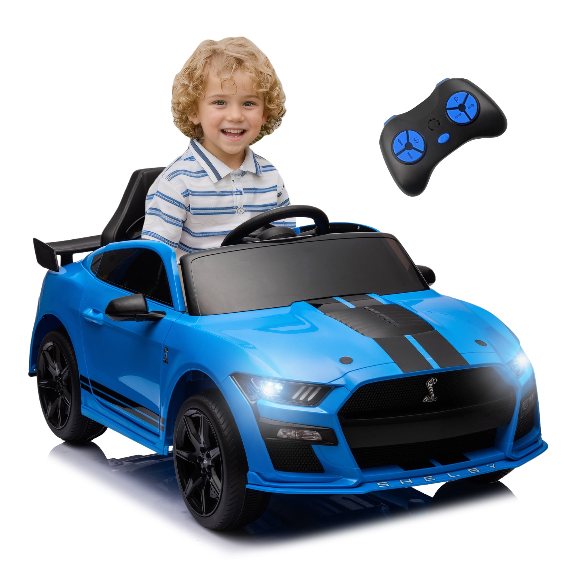 LoLado 12V Licensed Ford Mustang Shelby GT500 Ride on Car, with Remote ...