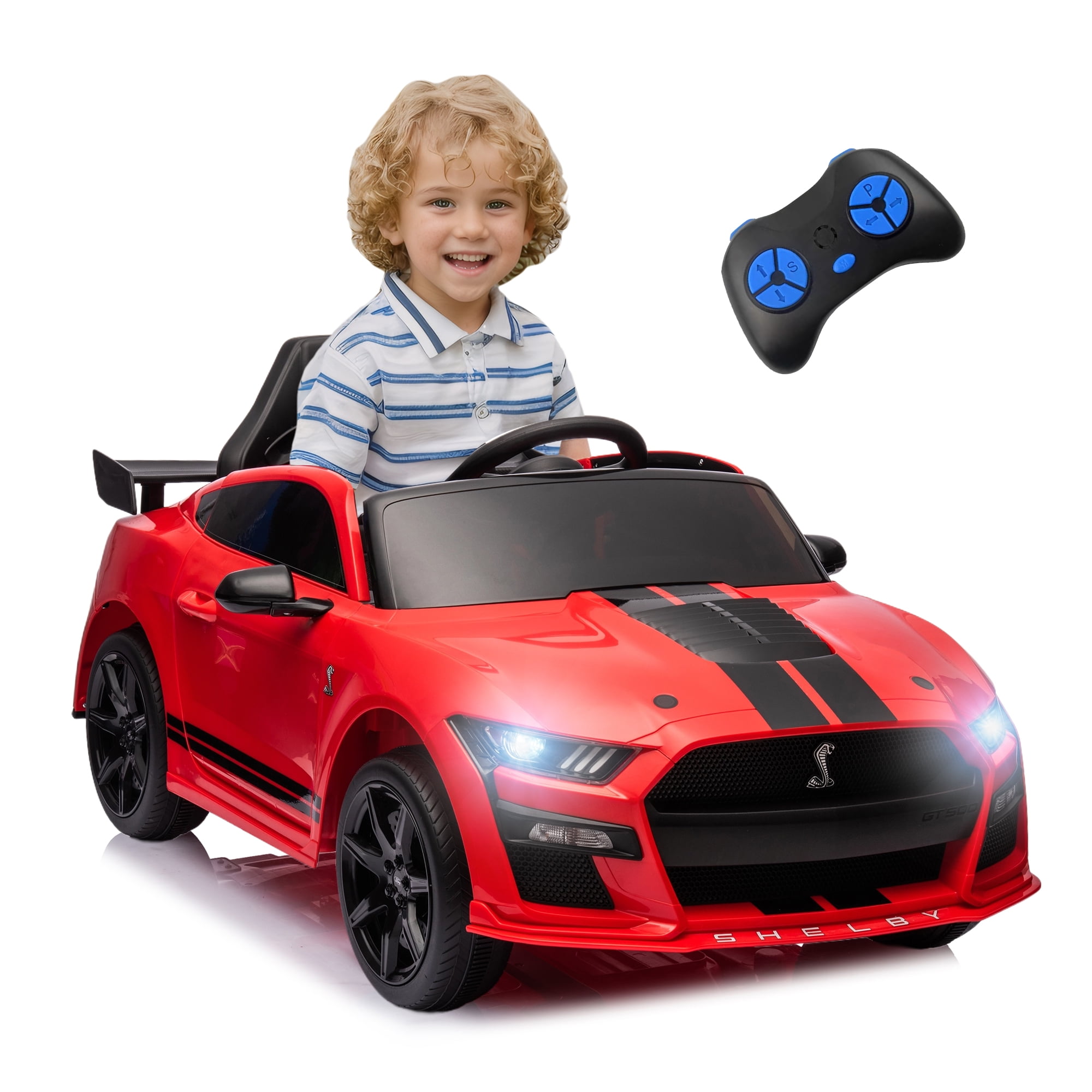 LoLado 12V Licensed Ford Mustang Shelby GT500 Ride on Car, with Remote ...