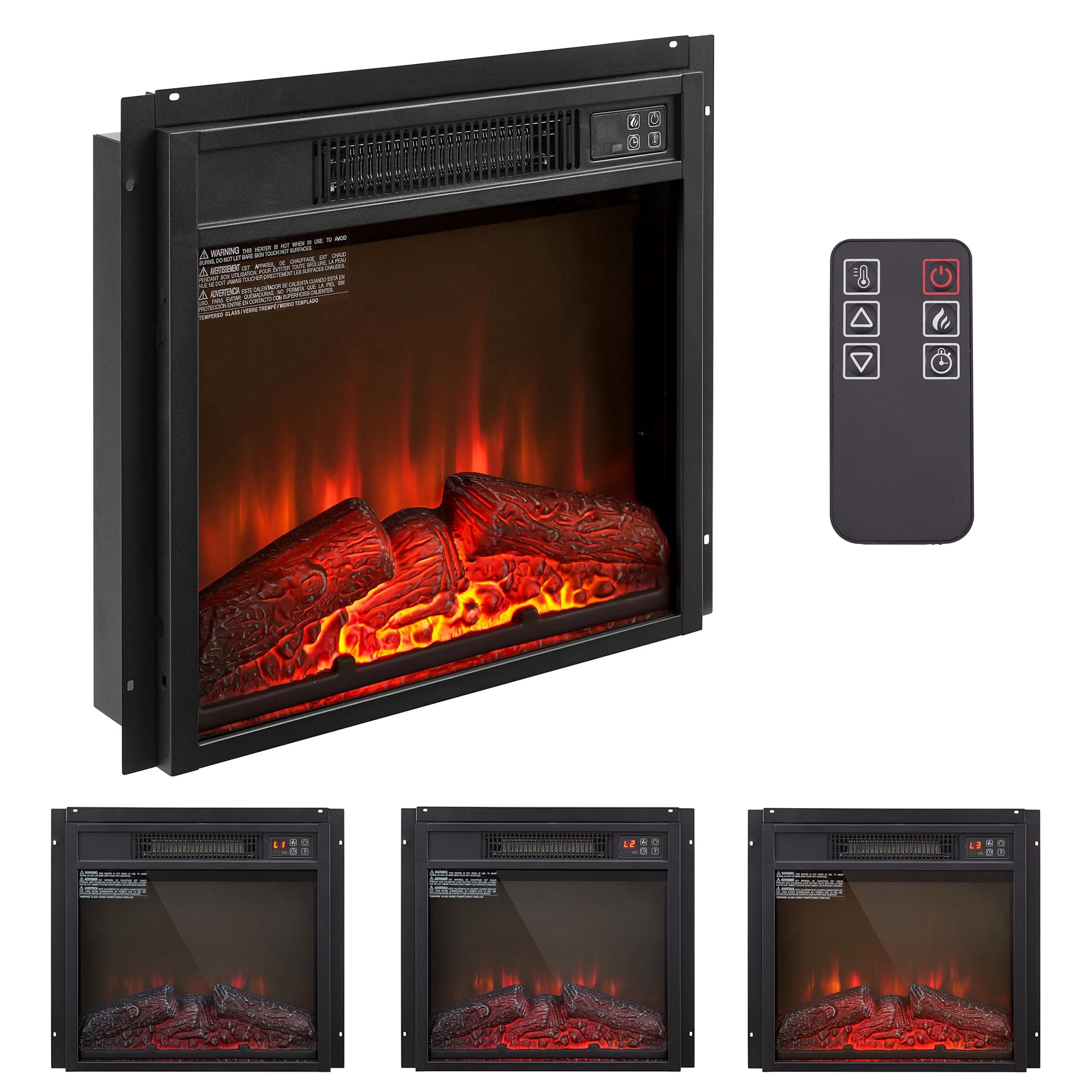 LoLado 18" 1400W 120V Fireplace Electric Embedded Insert Heater with ...