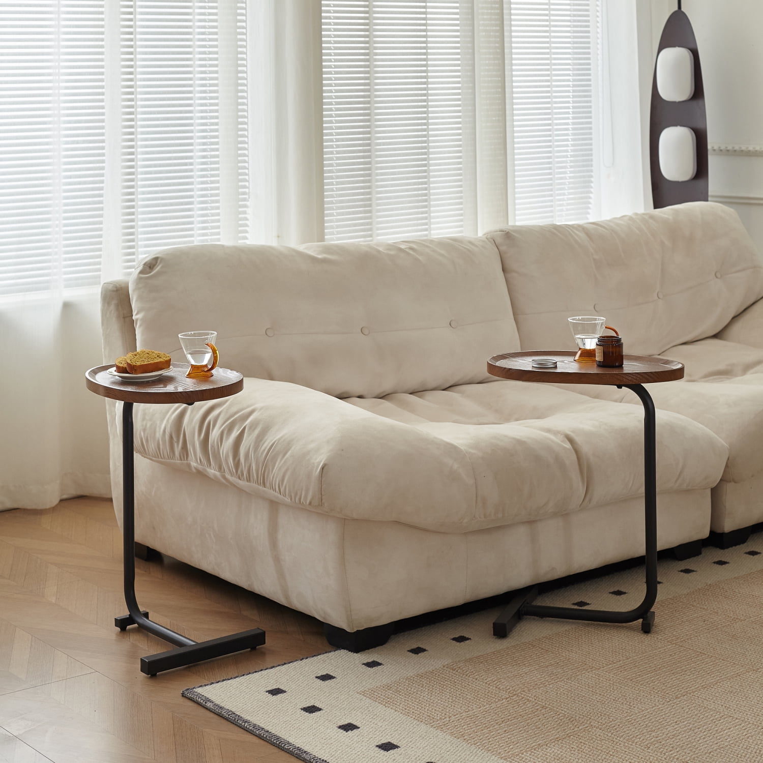 LoLado 2-pieces C-shaped Side Table, Small Sofa Table, Water Drop Frame ...