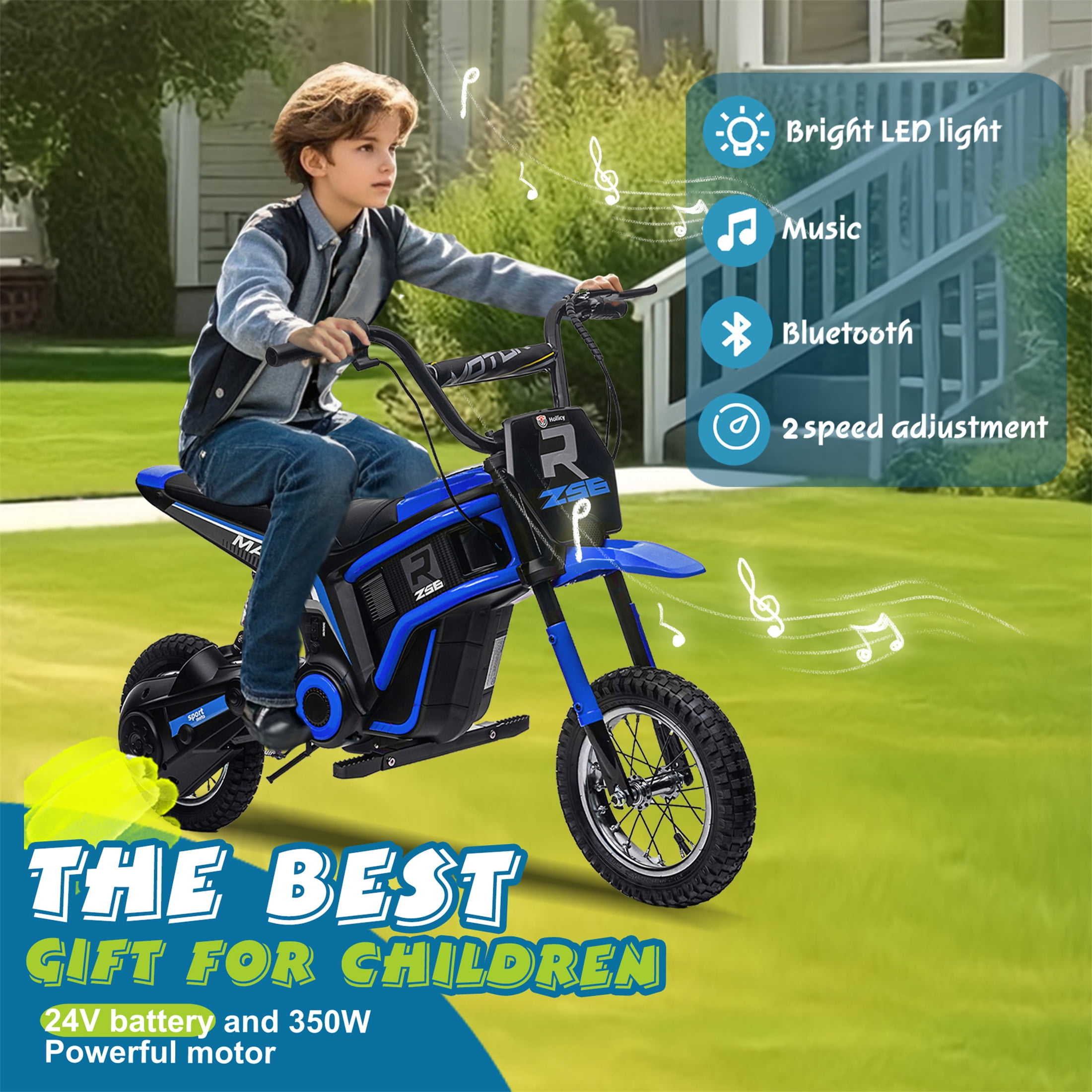 LoLado 24V 14Ah Kids Ride On Motorcycle, Electric Toy Motocross ...