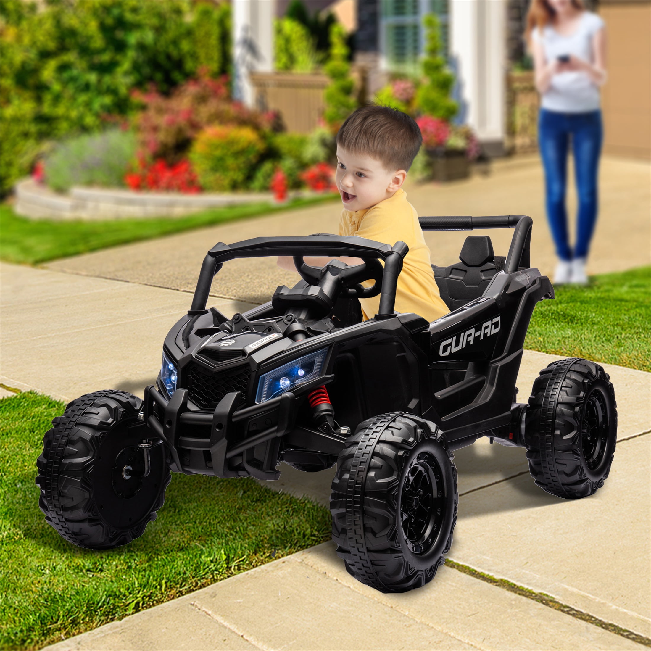 LoLado 2WD 12V Ride On Car with Remote Control, Kid Ride on UTV with 3 ...