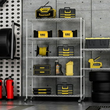 Commercial Grade 6 Tier Adjustable Storage Shelf Heavy Duty Metal Shelf ...