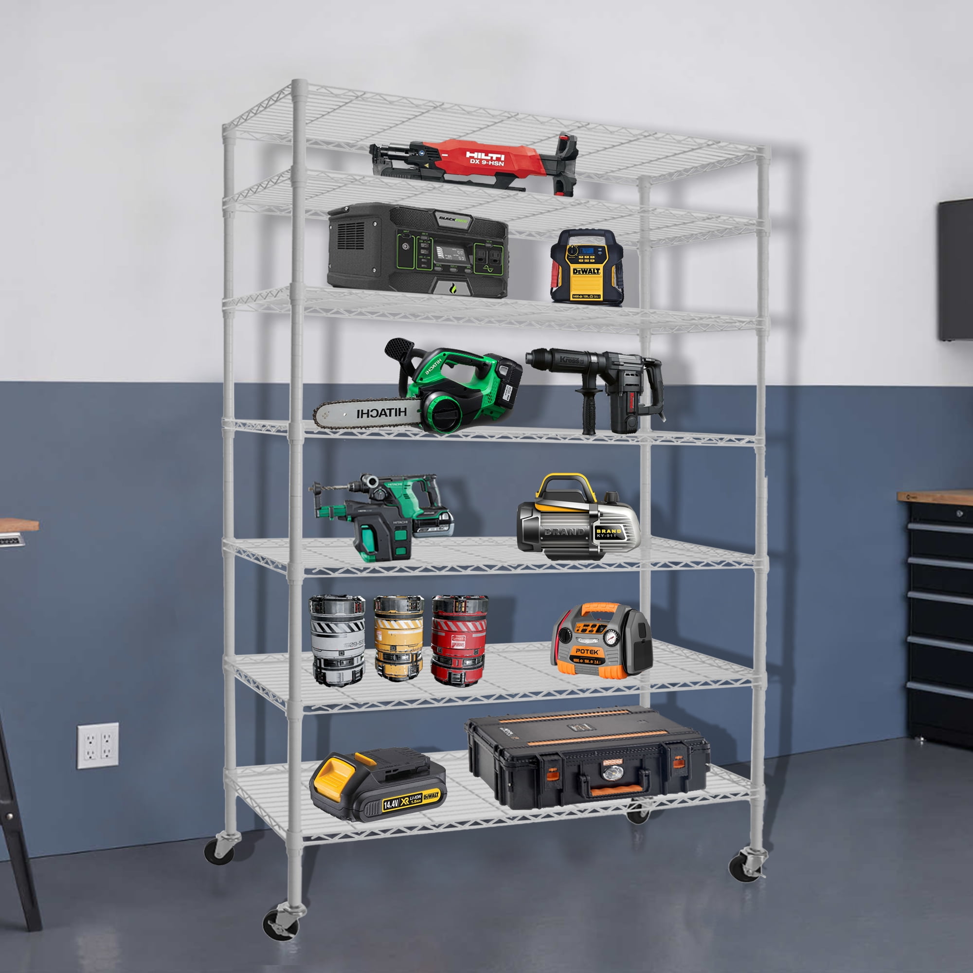 LoLado 7 Tier Wire Shelving Unit, 2450 lbs NSF Height Adjustable Metal ...