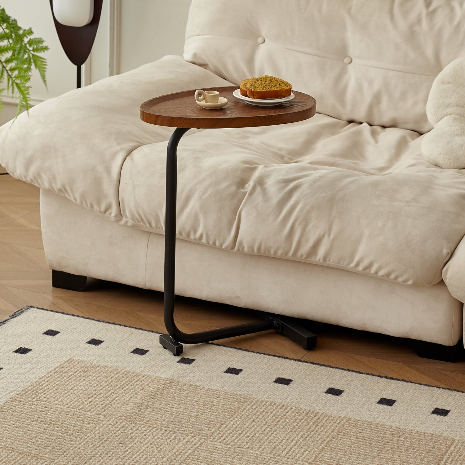 LoLado C-shaped Side Table, Small Sofa Table, Water Drop Frame End ...