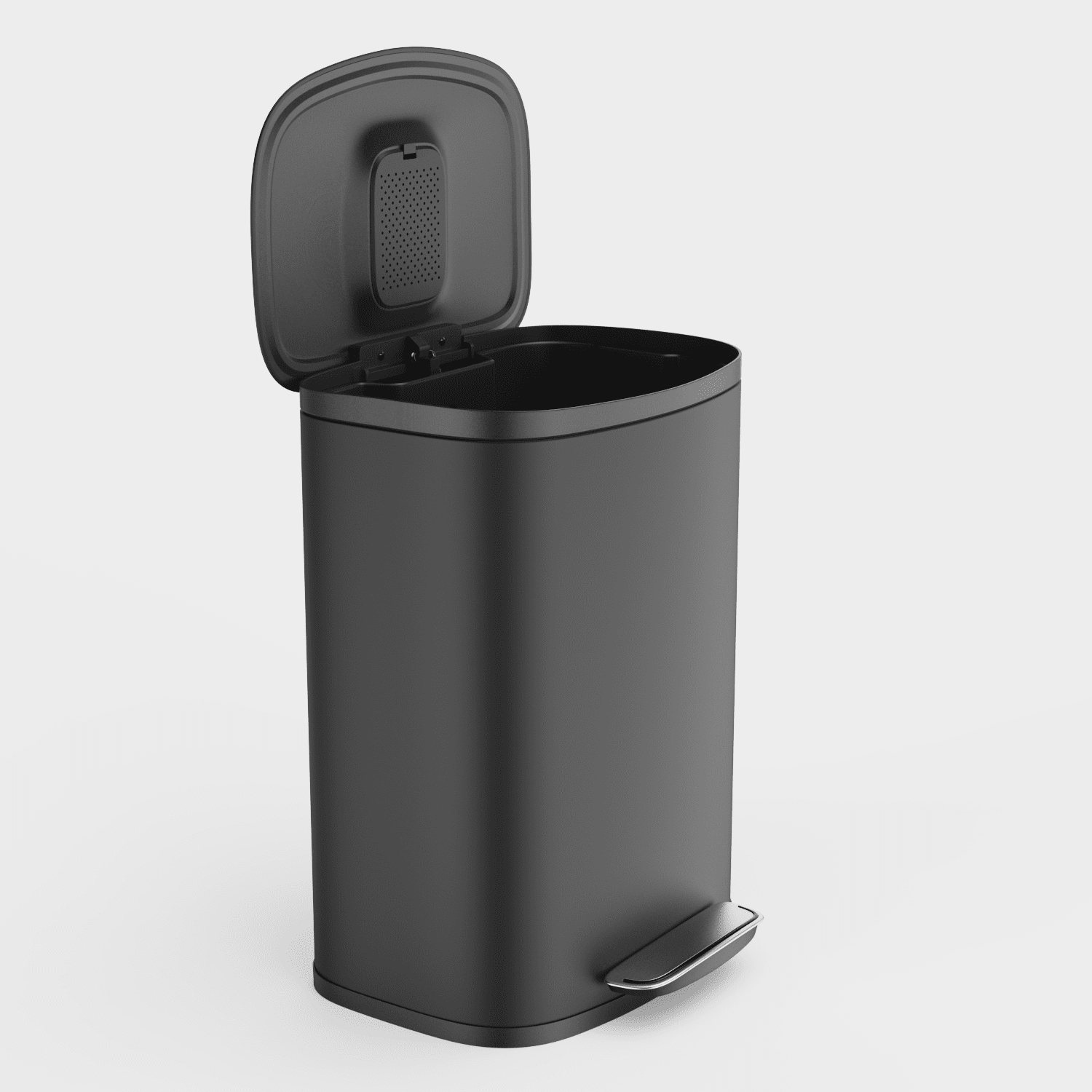 LoLado Curved Surface 13 Gallon 50L Kitchen Foot Pedal Operated Soft Close Trash Can - Stainless ...