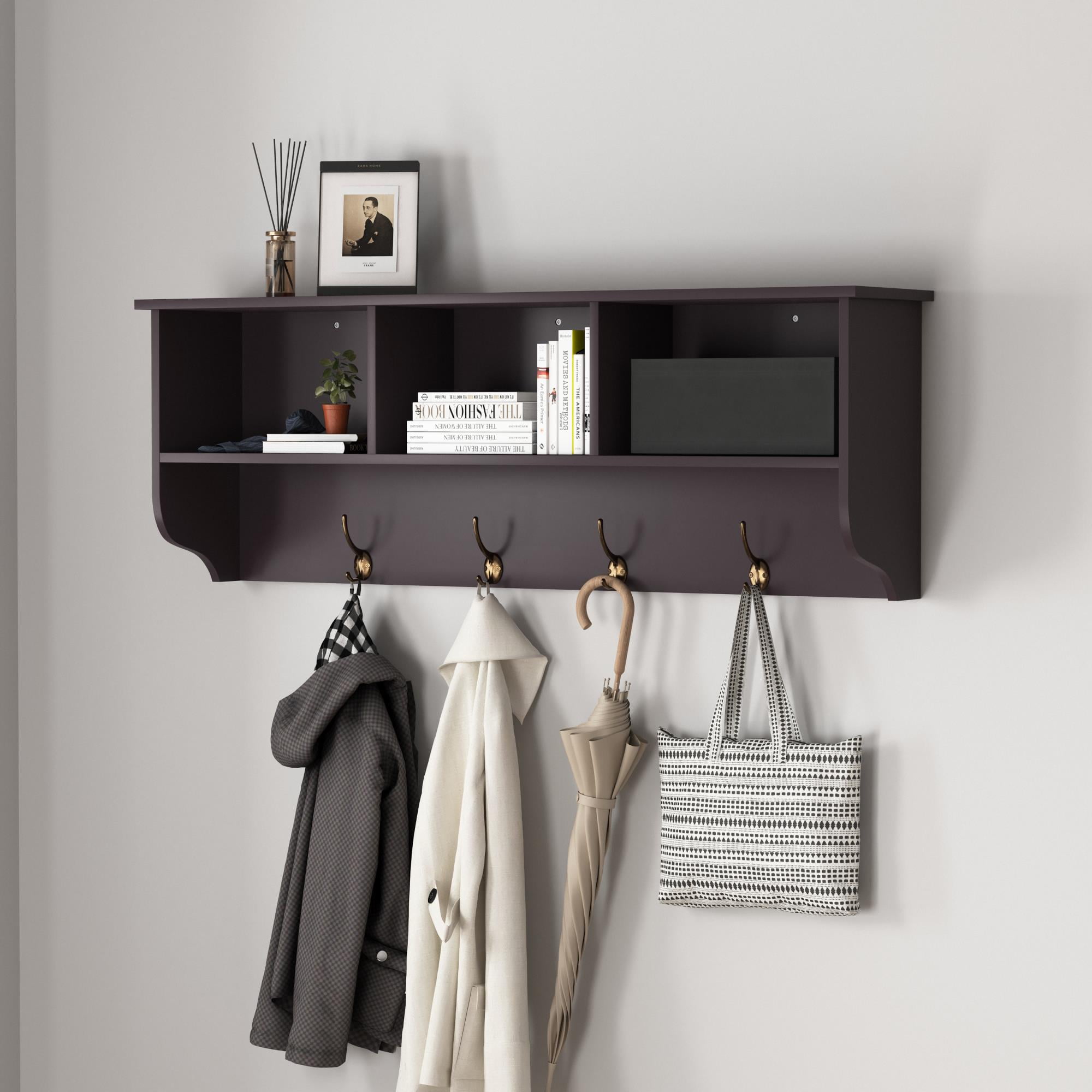 LoLado Entryway Wall Mounted Coat Rack with 4 Dual Hooks Living Room ...