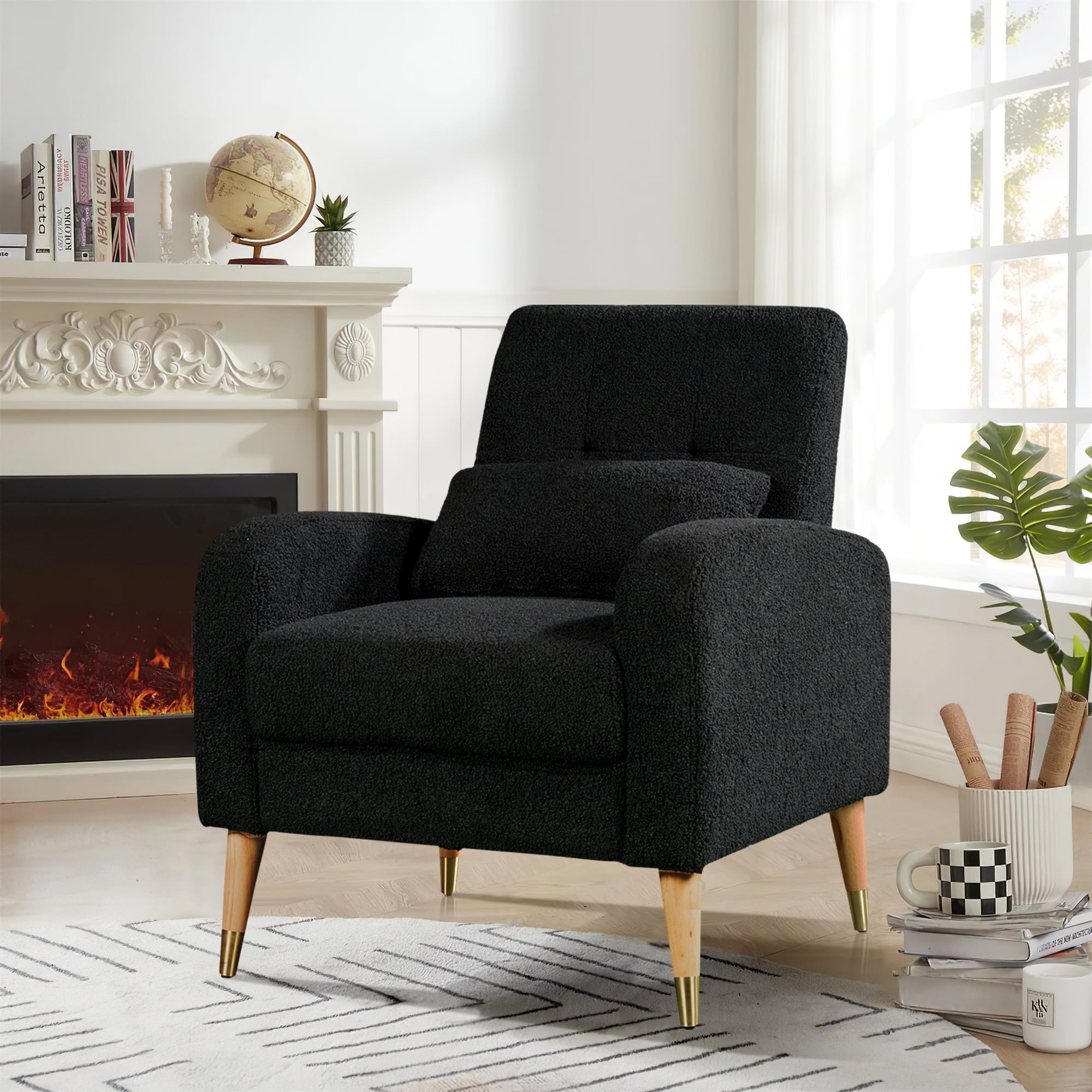 LoLado Mid-Century Modern Accent Chair, Upholstered Armchair, Comfy ...