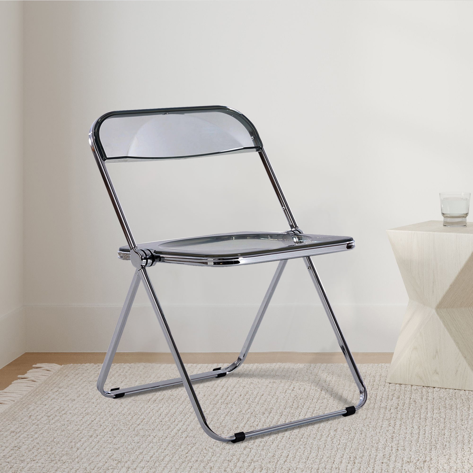 LoLado Modern Clear Transparent Acrylic Folding Chair, Pc Plastic ...