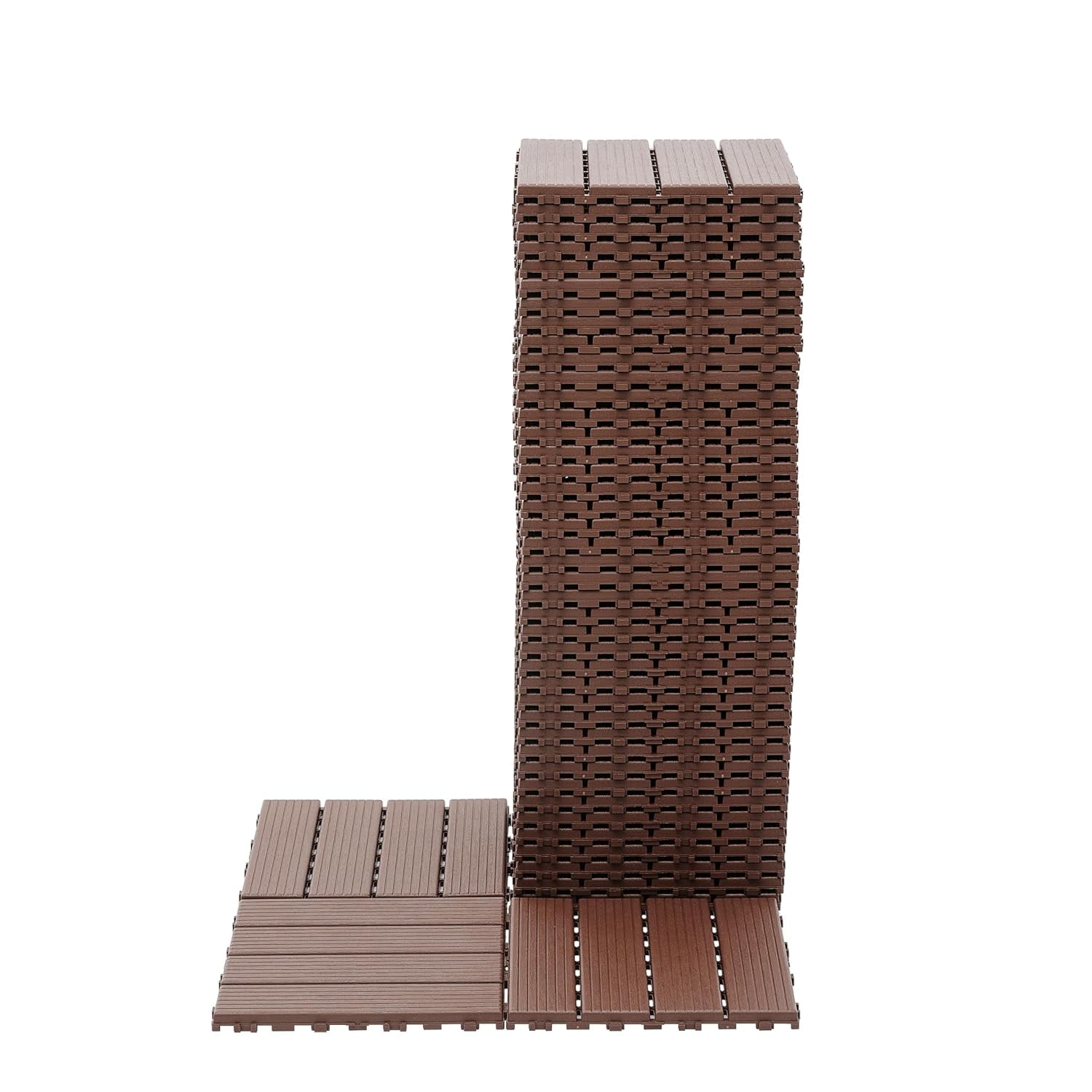 LoLado Plastic Interlocking Deck Tiles,44 Pack Patio Deck Tiles,11.8 ...