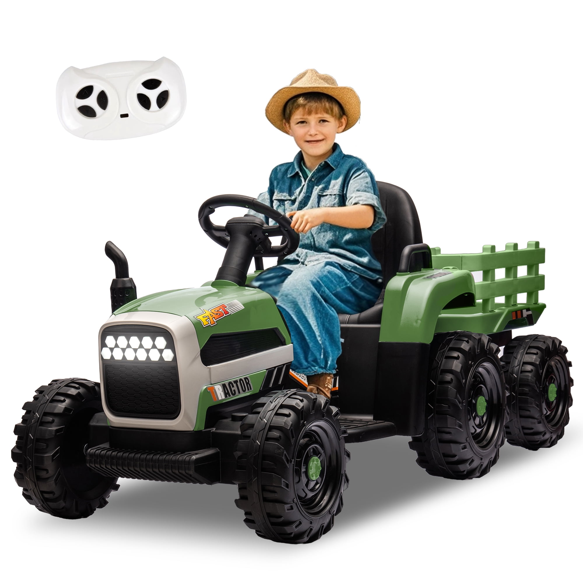 LoLado 24V Ride on Tractor with Trailer,400W Motor Battery Powered ...