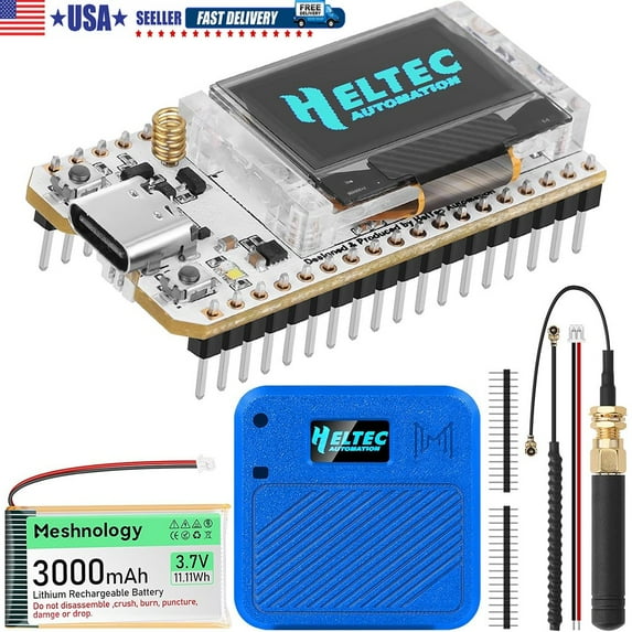 LoRa32 V3 ESP32 OLED+Heltec LoRa Case+915MHz LoRa Antenna+Battery for ...