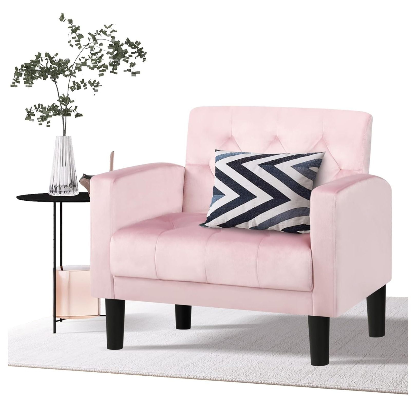 LoWyiL Accent Chairs Set of 2, Comfy Living Room Chairs Cozy Reading ...