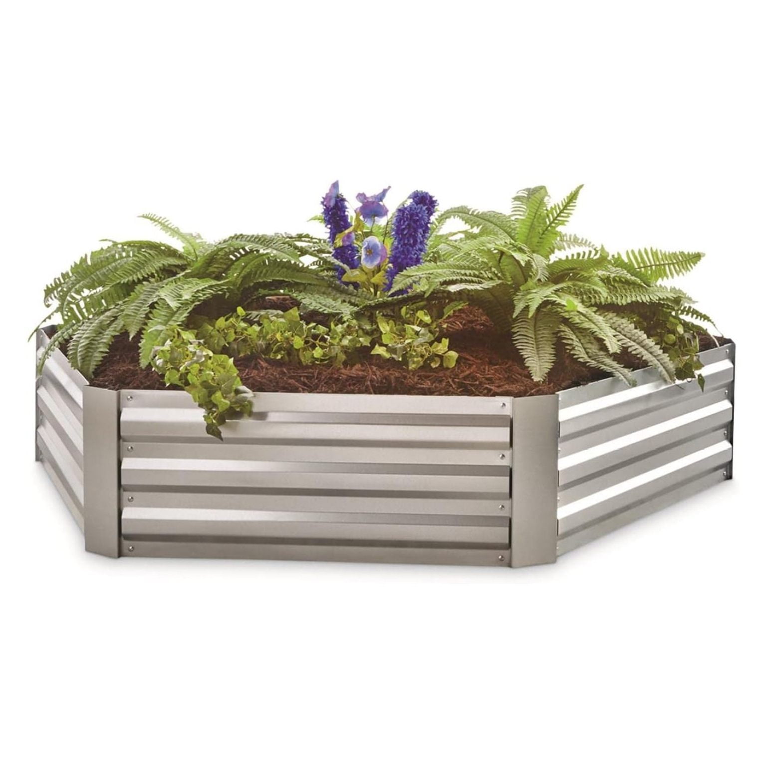 LoWyiL Hexagon Galvanized Steel Planter Box Raised Garden Bed, Outdoor ...