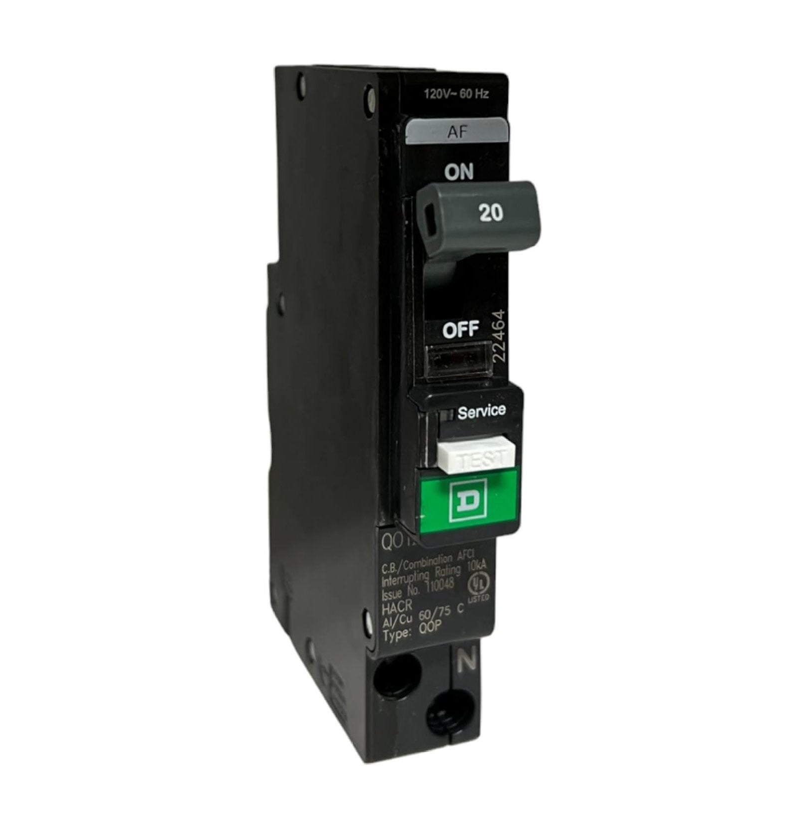 LoWyiL QO120PAF Mini Circuit Breaker, QO, 20A, 1 Pole, 120VAC, 10kA ...