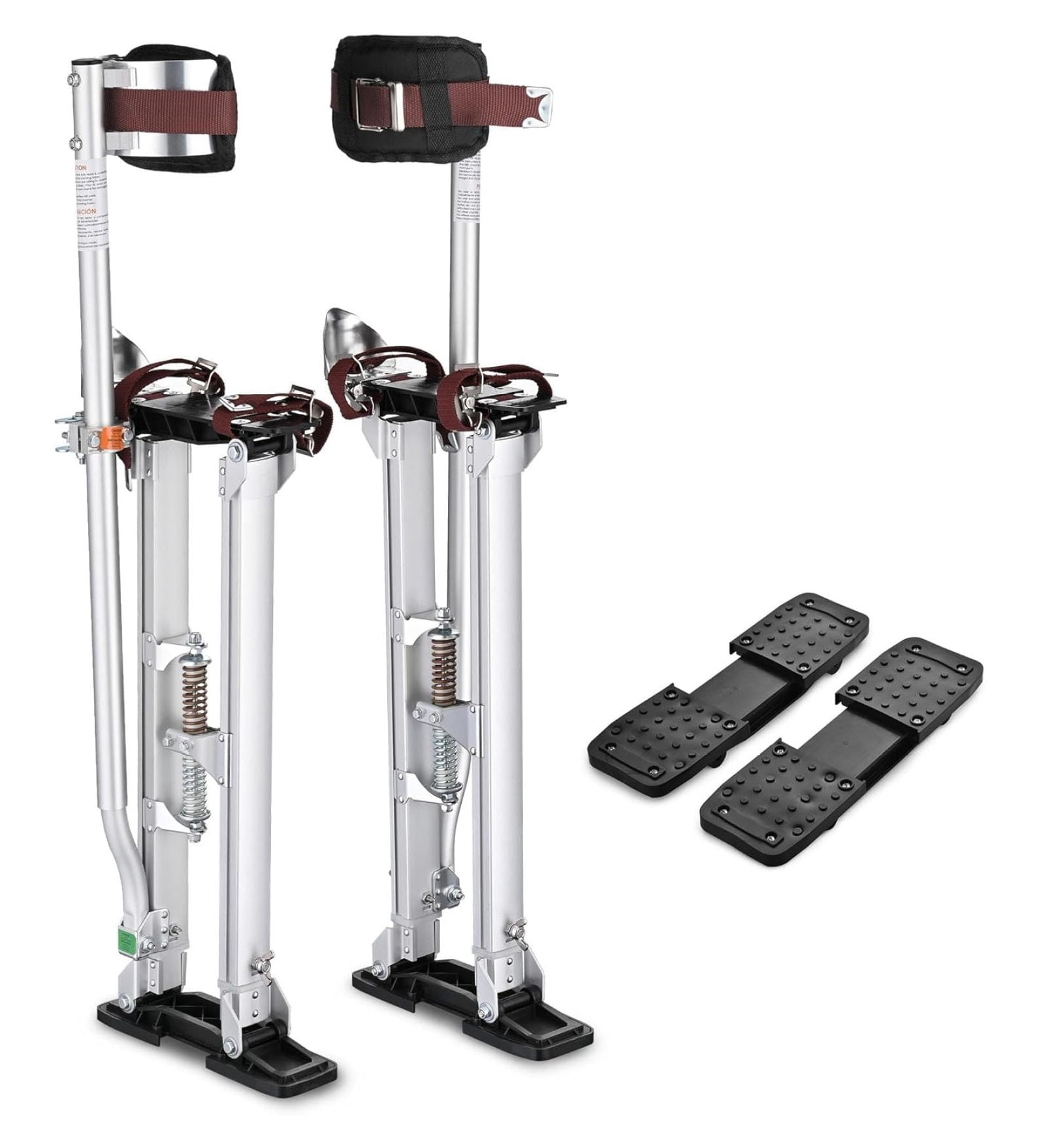 LoWyiL Silver 24-40" Drywall Stilts Bundle with 1 Pair Stilt Sole ...