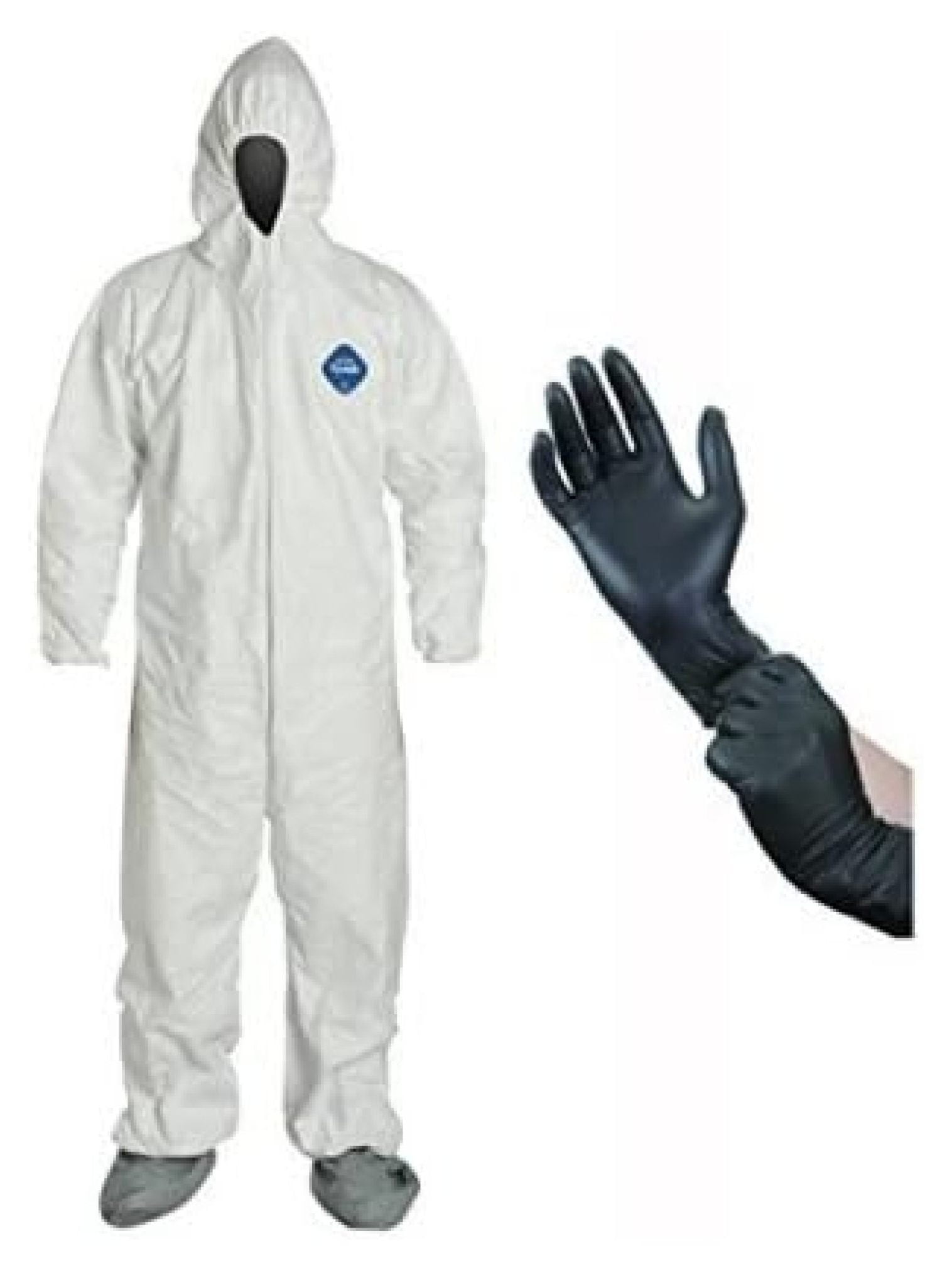 LoWyiL TY122S Disposable Elastic Wrist, Bootie & Hood White Tyvek ...