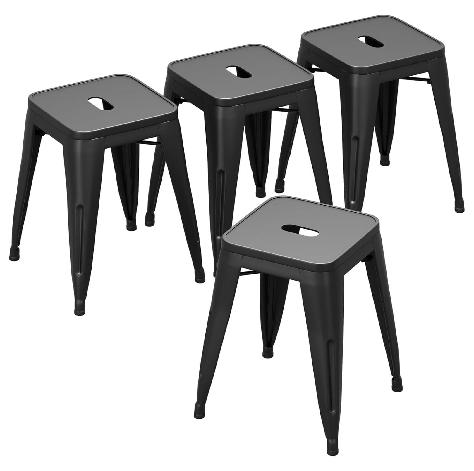 LoWyiL18 Inch Stools Backless Industrial Metal Bar Stool Kitchen ...