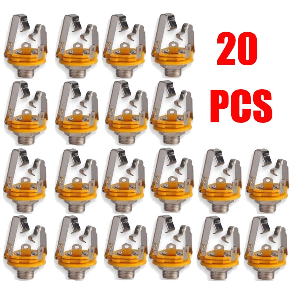 LoYaa 20Pcs 1/4 inch 6.35mm Stereo Input Jack Plug Socket For Electric ...