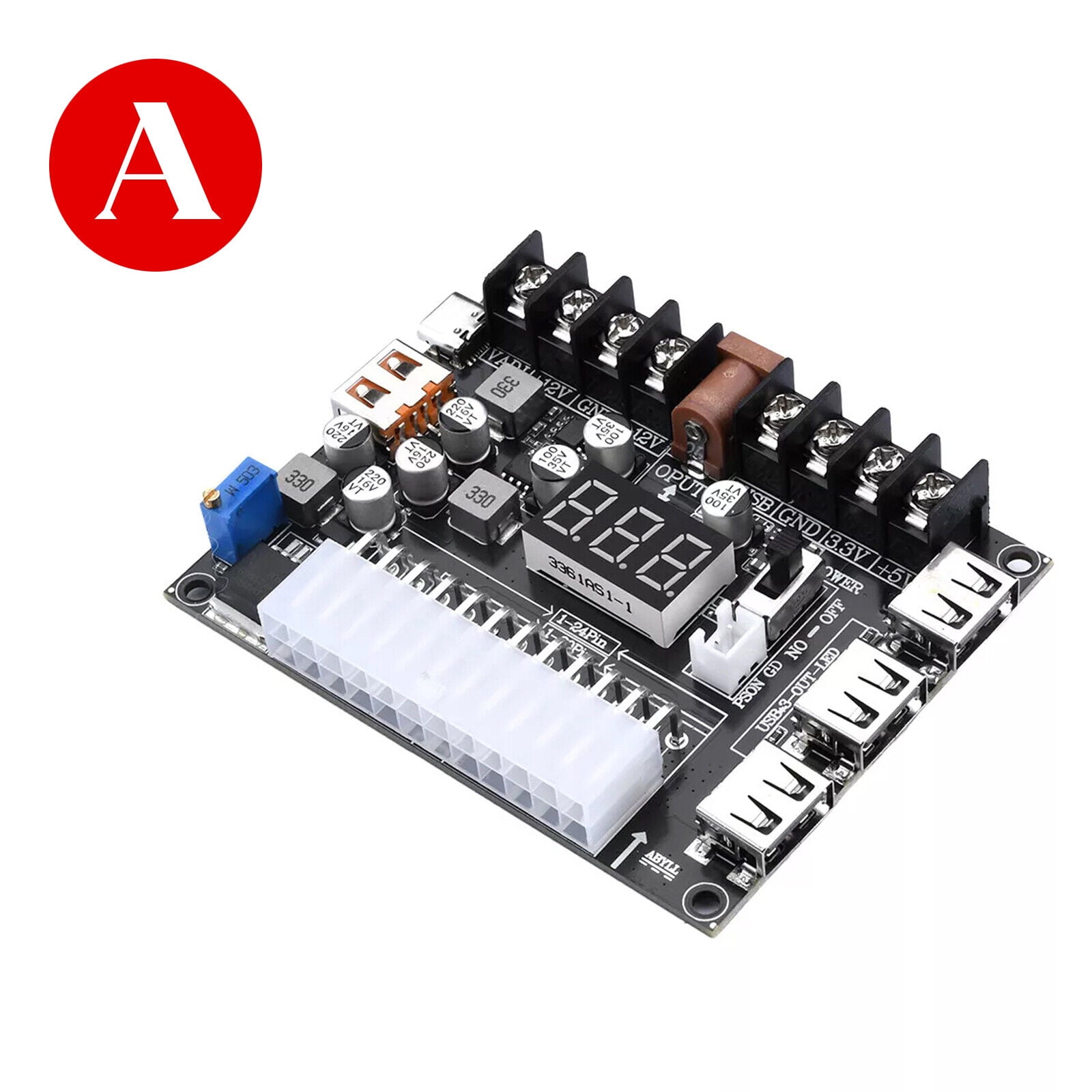 LoYaa ATX Power Adapter Breakout Board Power Supply Module Adjustable ...