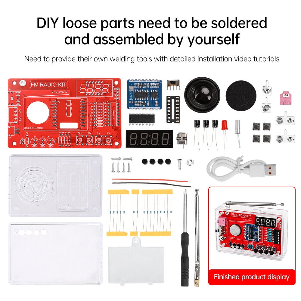 LoYaa DIY Digital RDA5807 FM Radio Electronic Kit 87-108MHZ DIY Soldering Practice Kit - Walmart.com