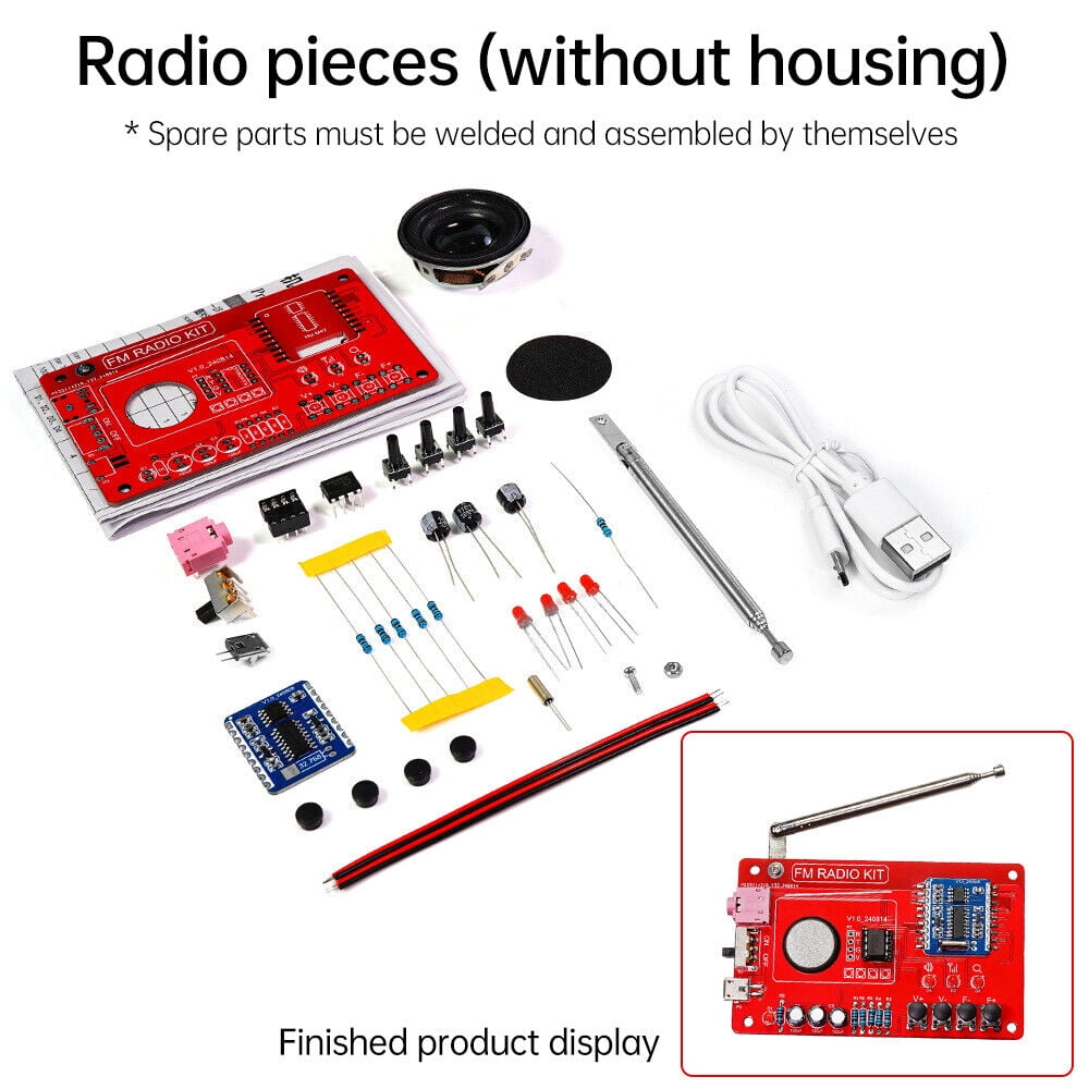 LoYaa DIY Digital RDA5807 FM Radio Electronic Kit 87-108MHZ DIY Soldering Practice Kit - Walmart.com