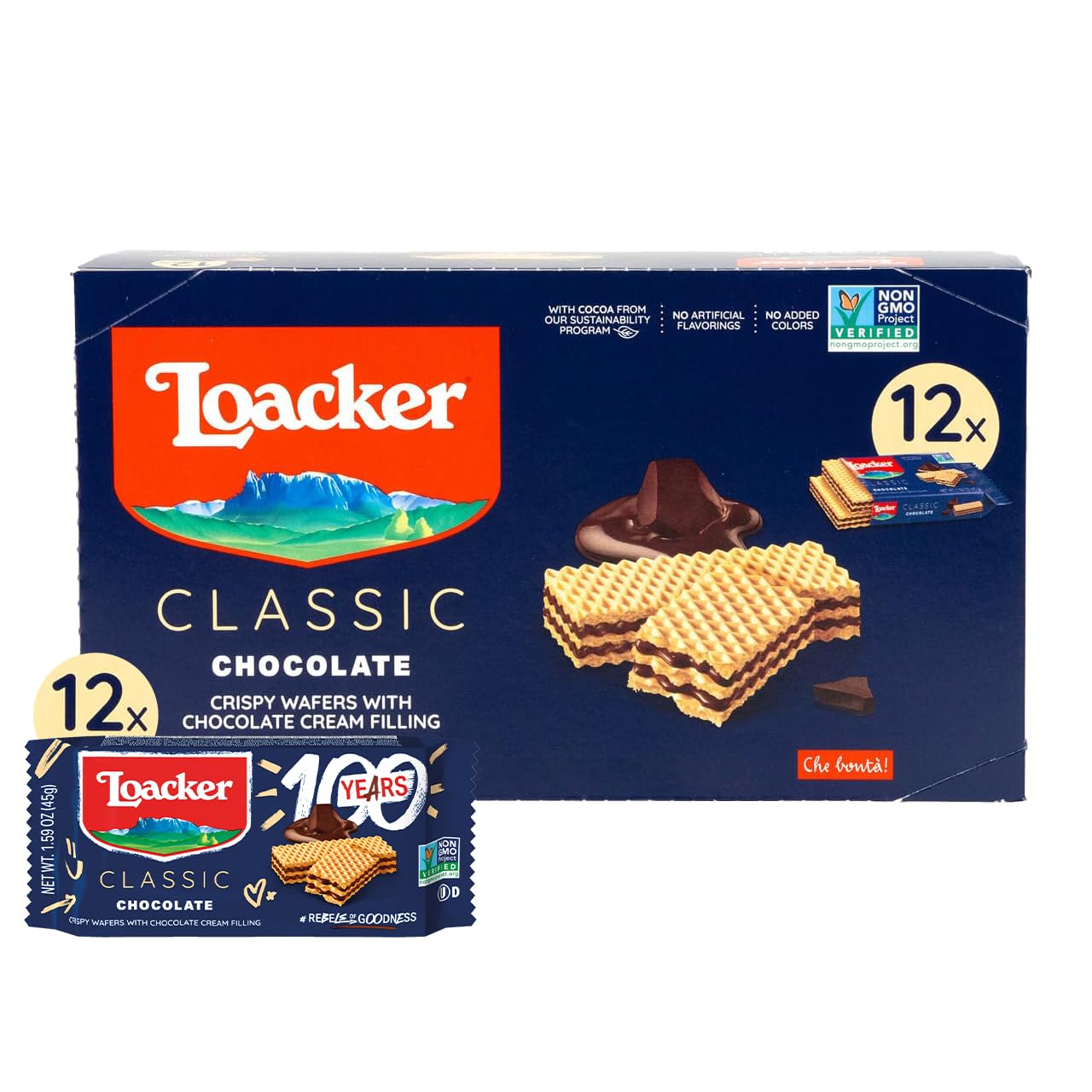 Loacker Classic Chocolate Wafers XEF1 - Premium Crispy Wafer Cookies ...