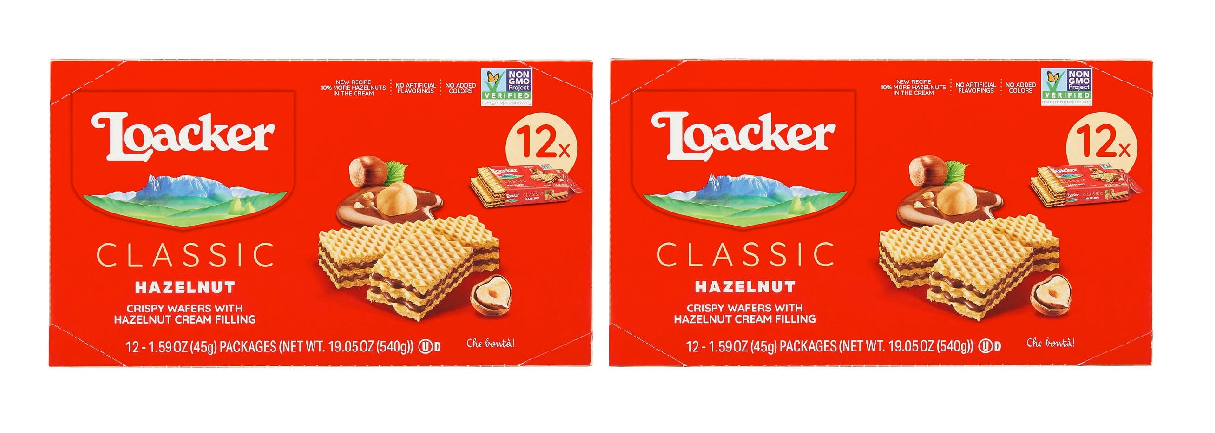 Loacker Classic Crispy Wafers, Hazelnut, 1.59 oz, 12 ct 2PK - Walmart.com