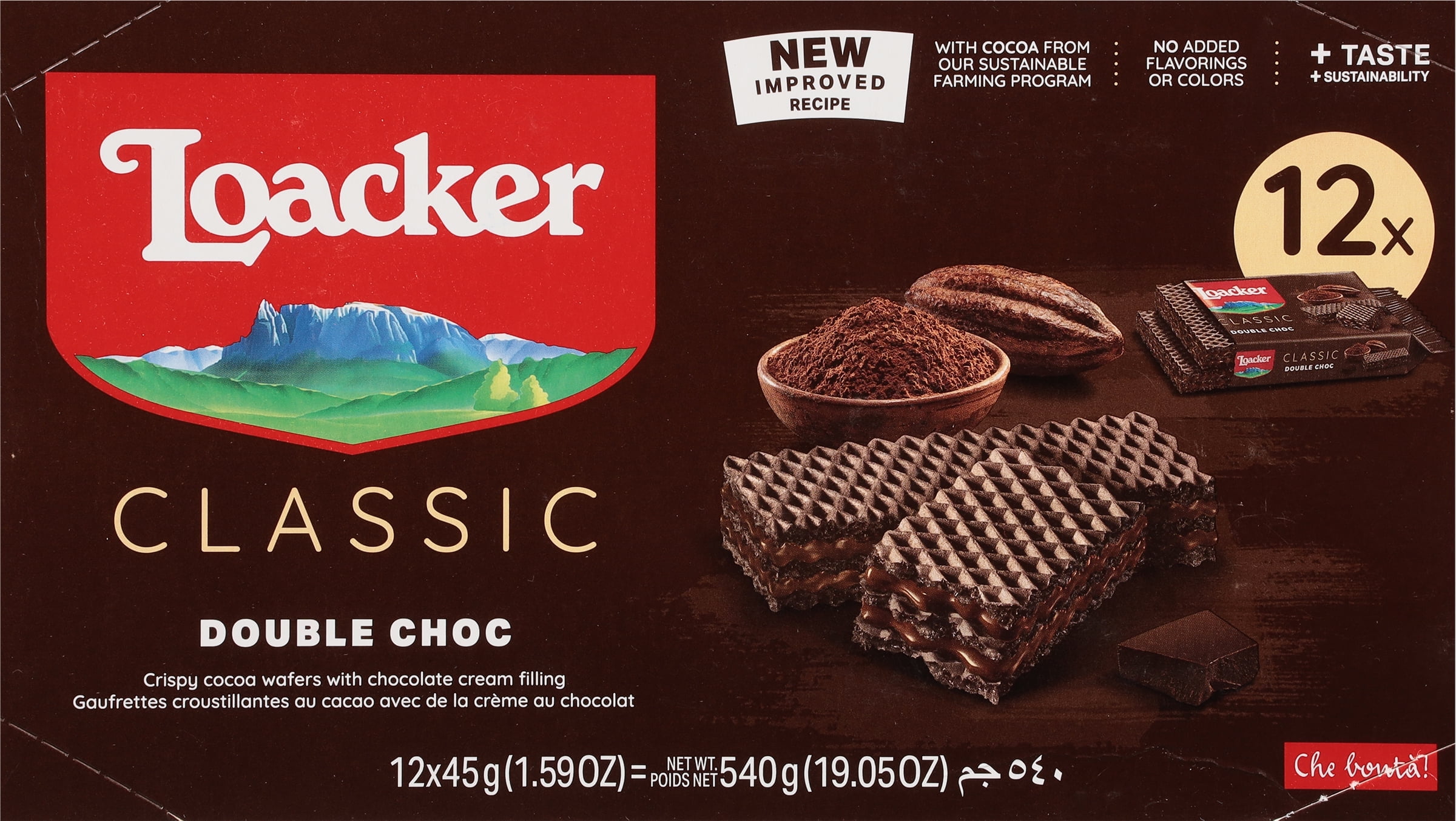 Loacker Classic Double Choc Wafers, Crème-filled Wafer Snack, 45g/1 ...
