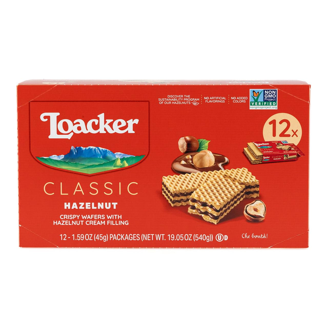 Loacker Classic Hazelnut Wafers STF9 - Premium Crispy Wafer Cookies ...