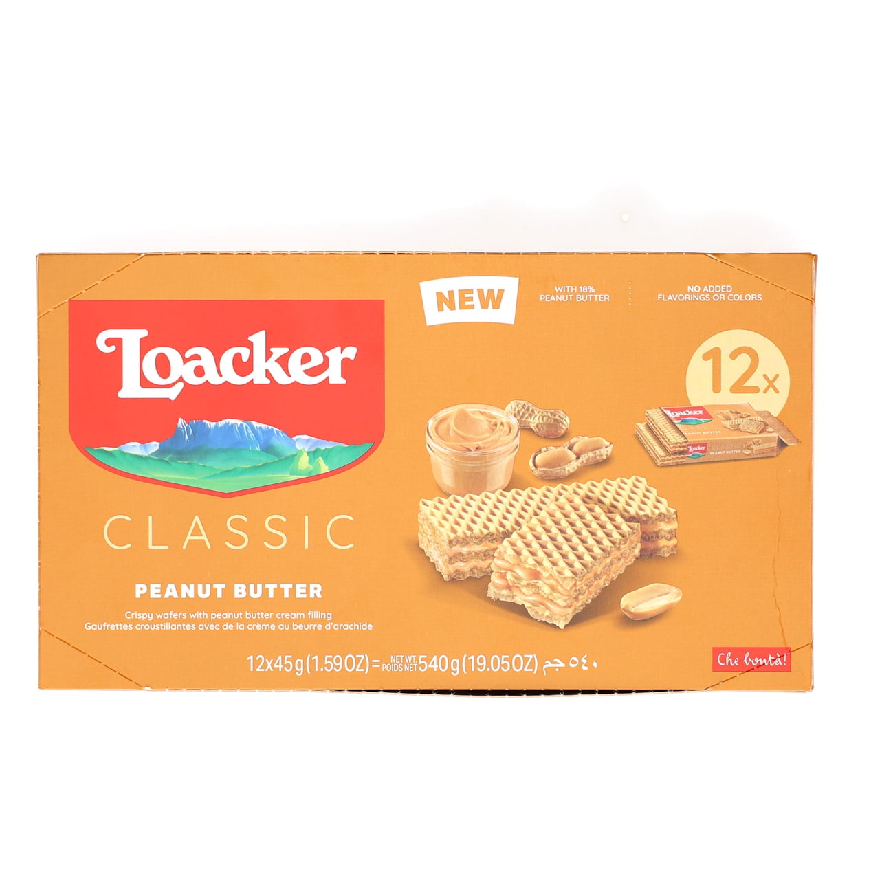 Loacker Classic Peanut Butter Wafers, Non-GMO Crème-Filled Wafer Snack ...