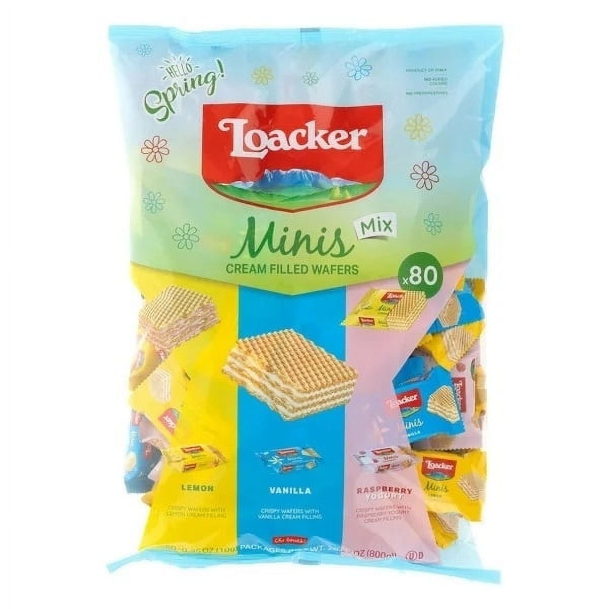 Loacker Cream Filled Wafer Minis Mix Lemon/Raspberry 28.22 Ounce ...