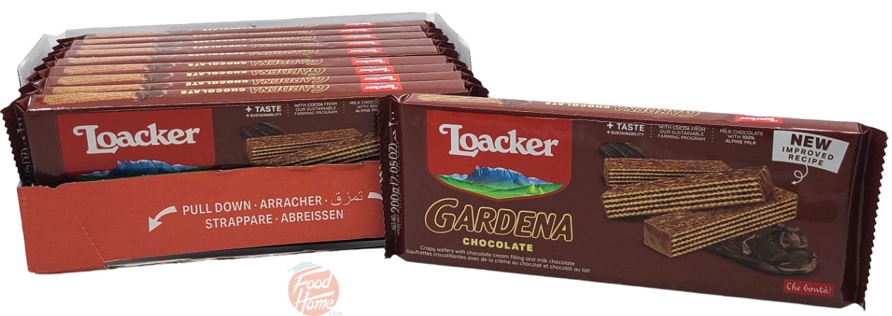 Loacker Gardena chocolate; wafers with chocolate cream filling, 200 ...