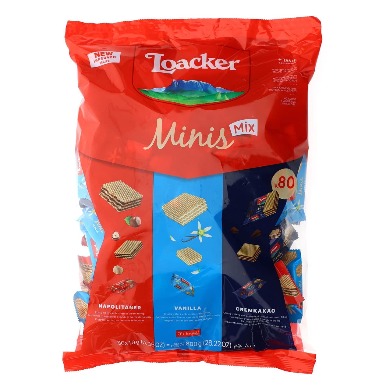 Loacker Minis Crispy Waffers SE33 800g (Mix Flavours) - Walmart.com