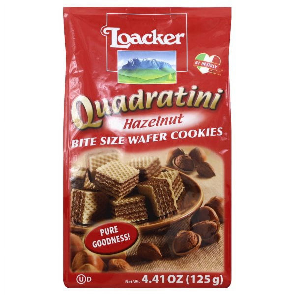 Loacker Quadratini Bite Size Hazelnut Wafer Cookies, 4.41 oz. - Walmart.com