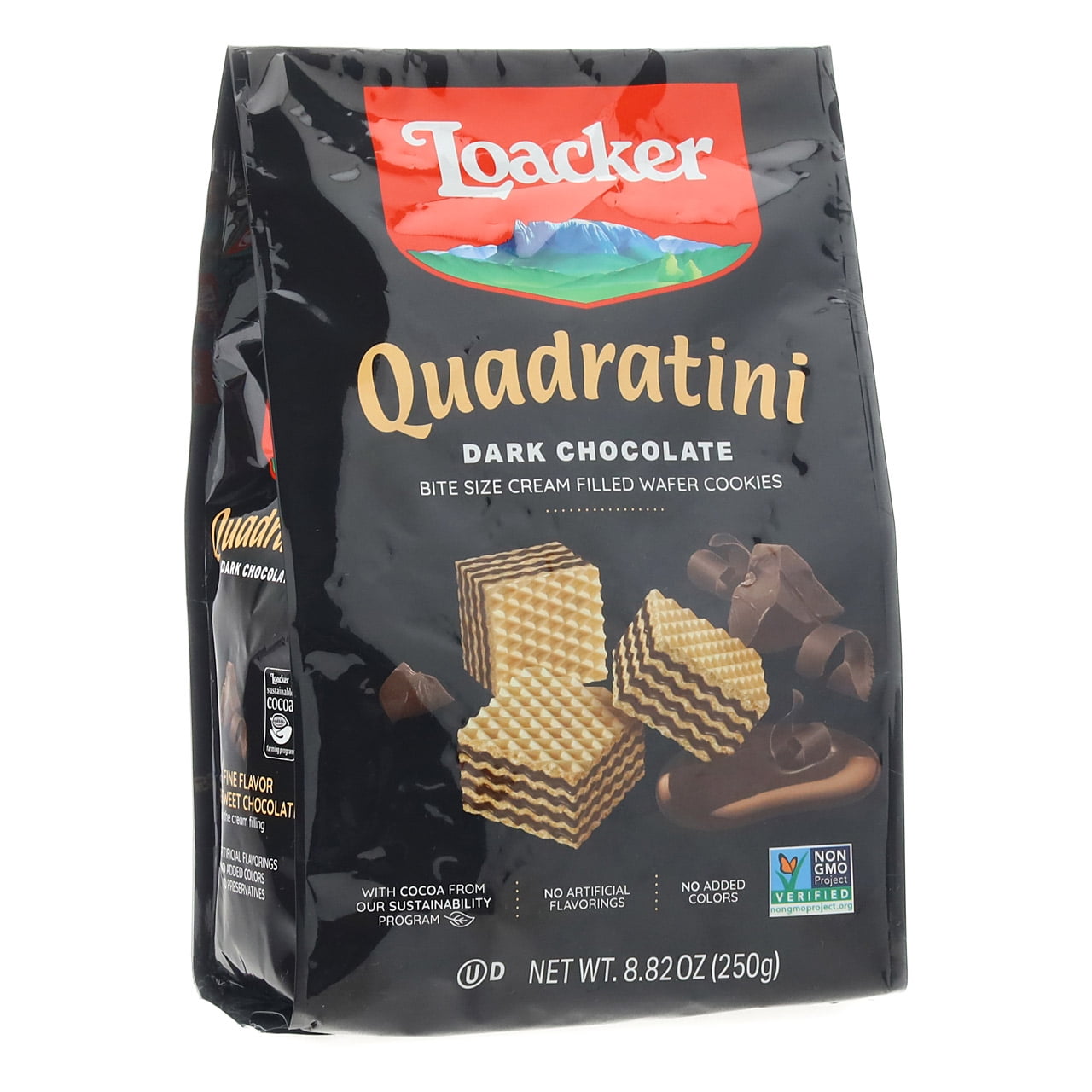 Loacker Quadratini Dark Chocolate Wafer, Kosher, Halal, No Artificial ...