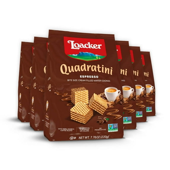 Loacker Quadratini Espresso Wafer VTF5 Cookies LARGE - 30% Less Sugar ...