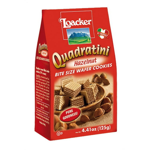 Loacker Quadratini Hazelnut Wafer Cookies, 125g/4.41oz., Pack of 6 ...