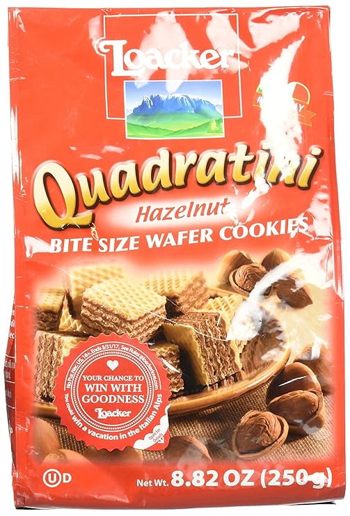 Loacker Quadratini Hazelnut Wafer Cookies, 8.82 Ounce ( Pack of 2 ...