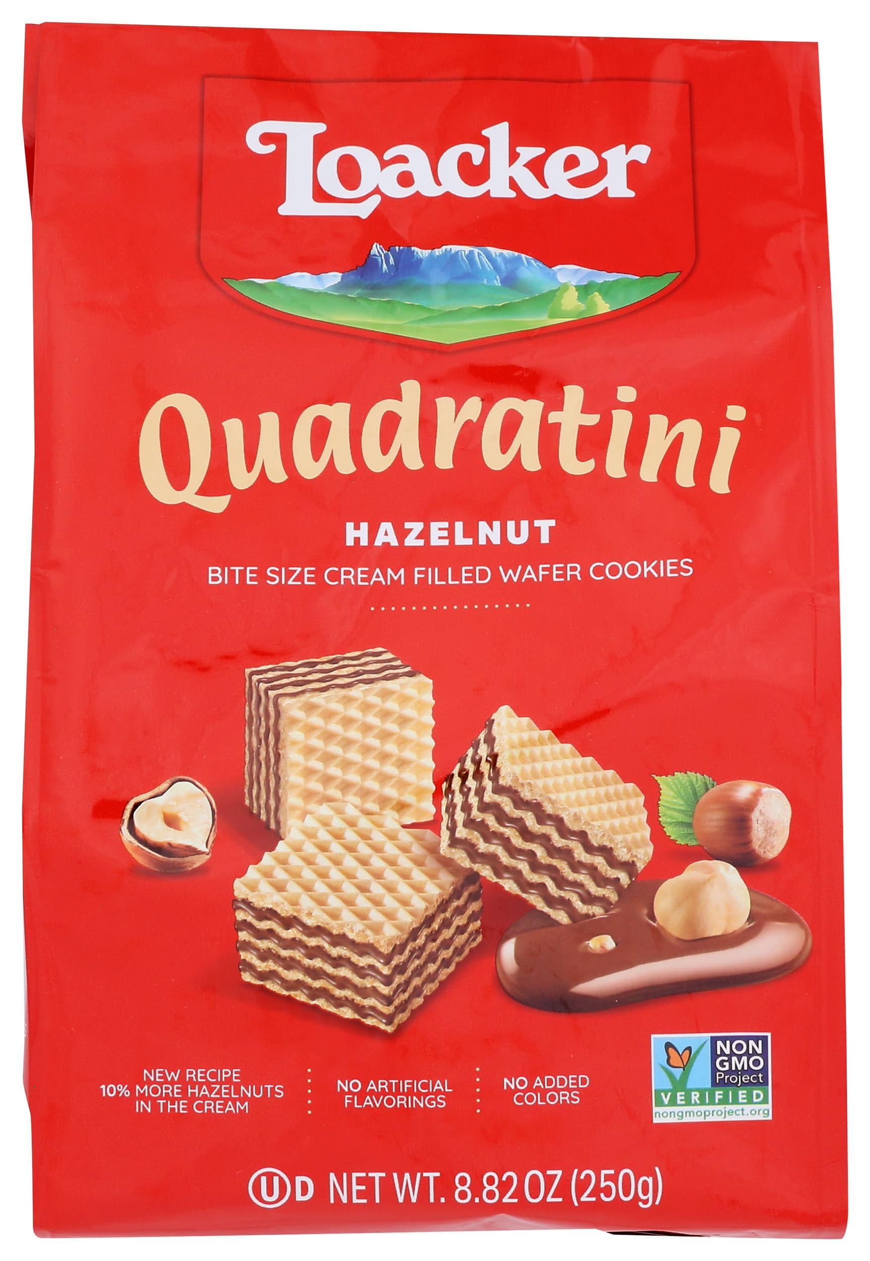 Loacker Quadratini Hazelnut Wafer SSF20 Cookies - 30% Less Bite Size ...